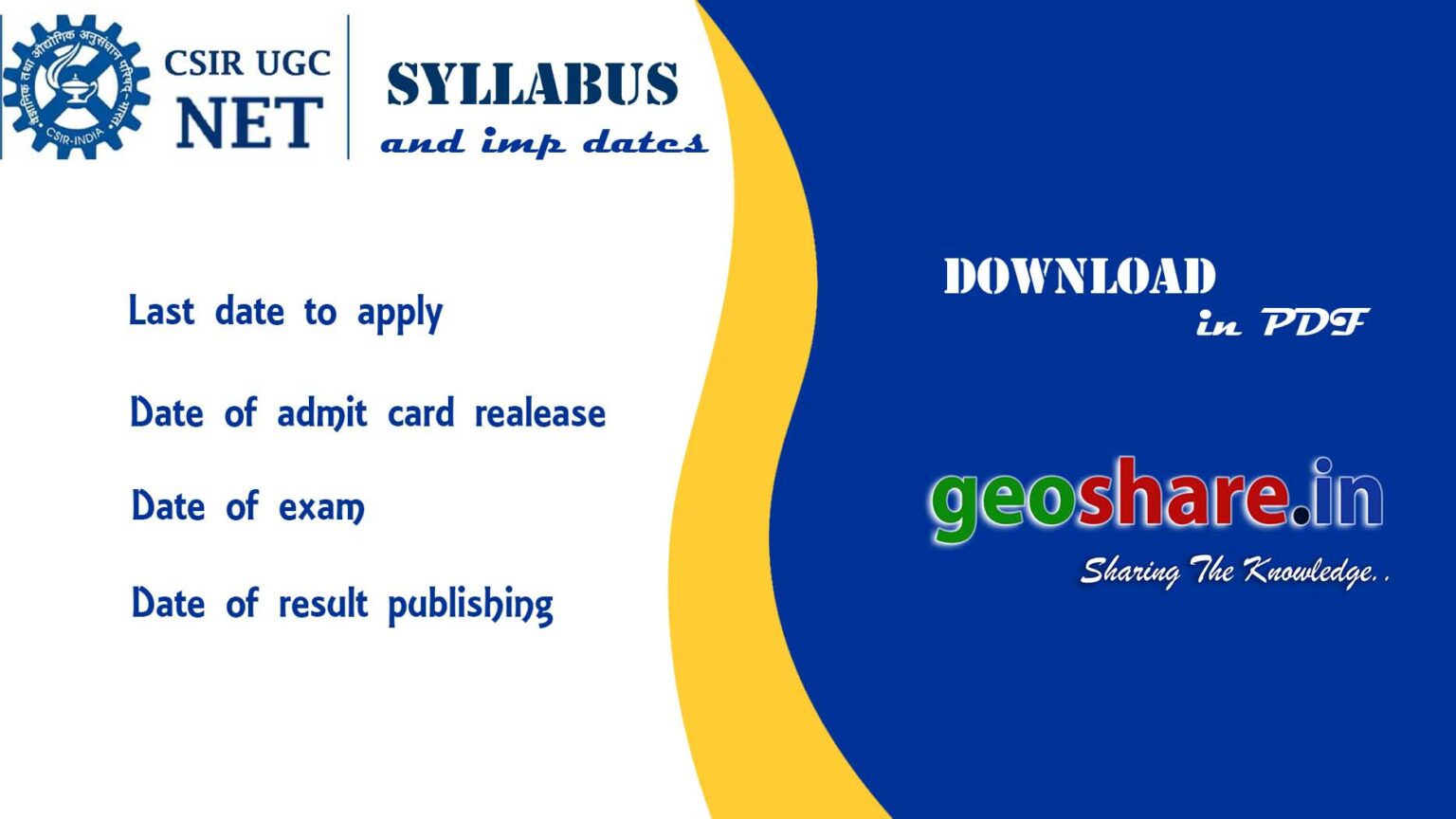 CSIR-UGC NET Syllabus for EARTH SCIENCE OF JUNE 2020 | GeoShare CSIR-UGC NET Syllabus for EARTH SCIENCE OF JUNE 2020 | GeoShare